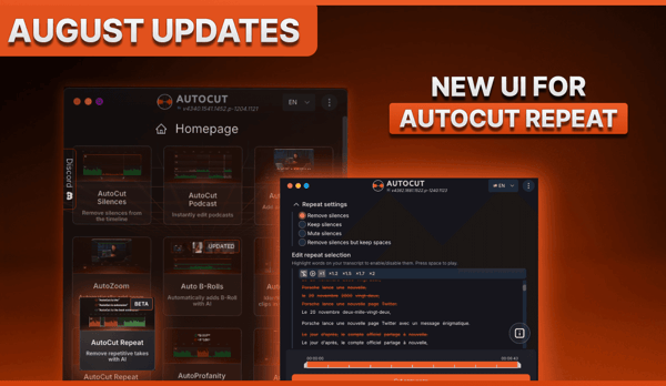 Plugin de AutoCut AI – Ahorra horas en Premiere Pro y DaVinci Resolve