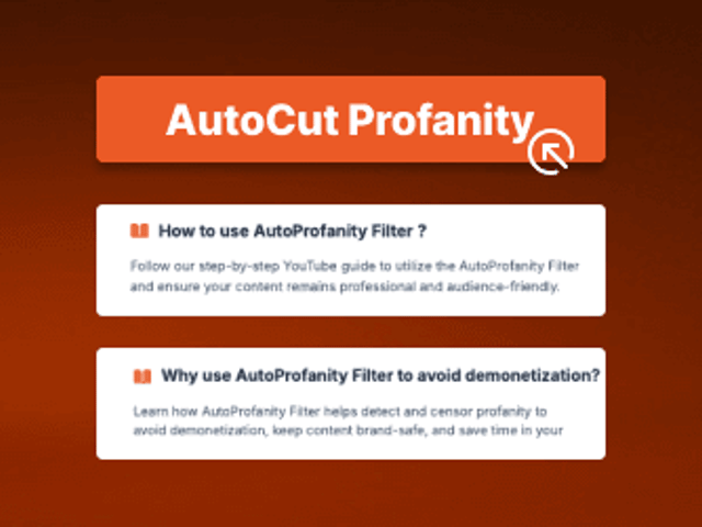Auto Profanity Filter – Censor bad words & avoid demonetization | AutoCut