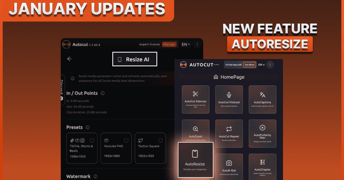 January Updates in AutoCut
