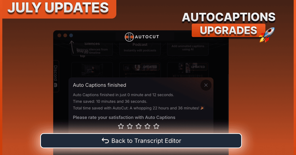 AutoCut July 2024 Updates