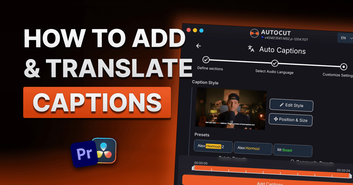 Translate captions instantly in 80+ Languages | AutoCut AutoCaptions
