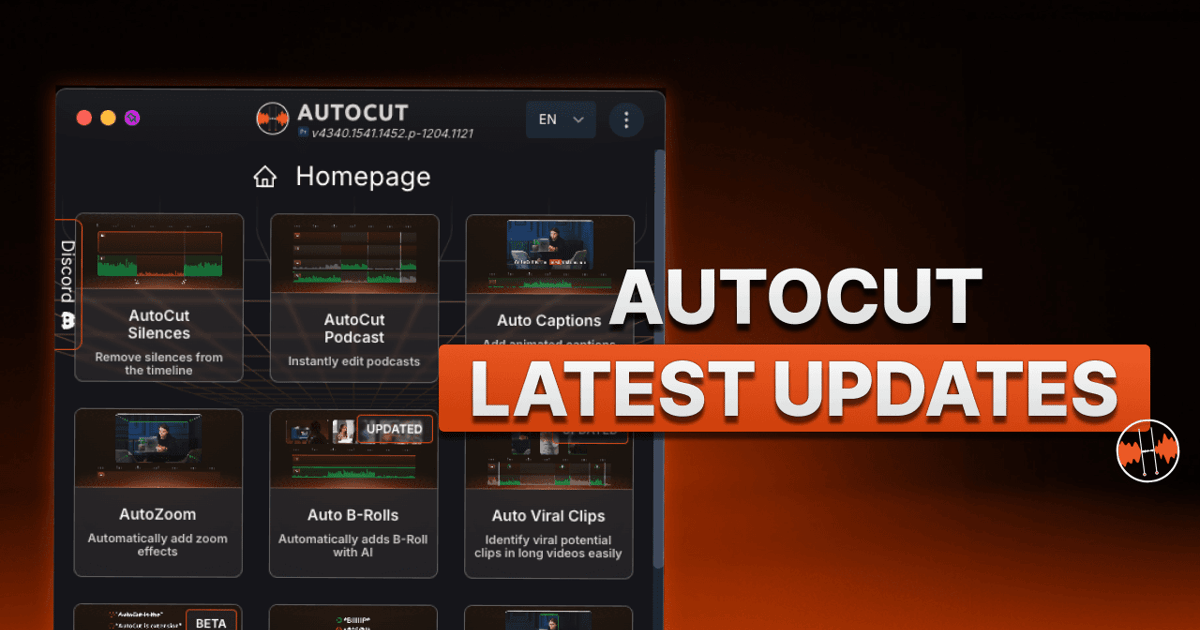 Discover AutoCut latest updates & Changelog